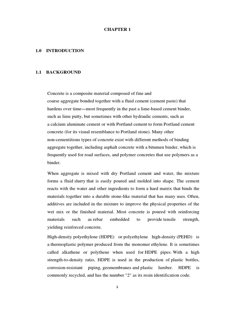Concrete With Hdpe Plastics | PDF | Concrete | Cement
