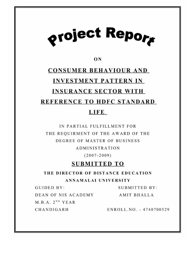 HDFC Insurance Project | PDF