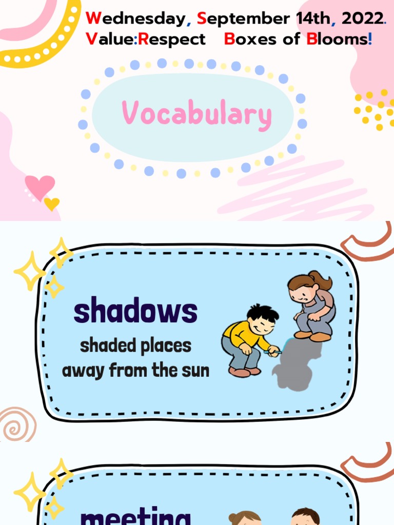 Vocabulary - Boxes of Blooms | PDF