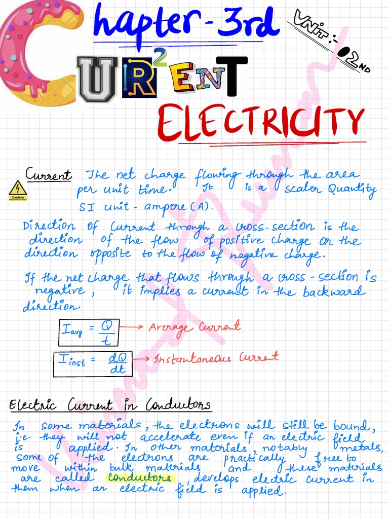 Current Electricity Formulas Explained | PDF | Electrical Resistivity ...