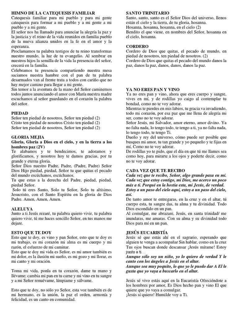Primera Comunion - Catequesis Familiar | PDF | eucaristía | María ...