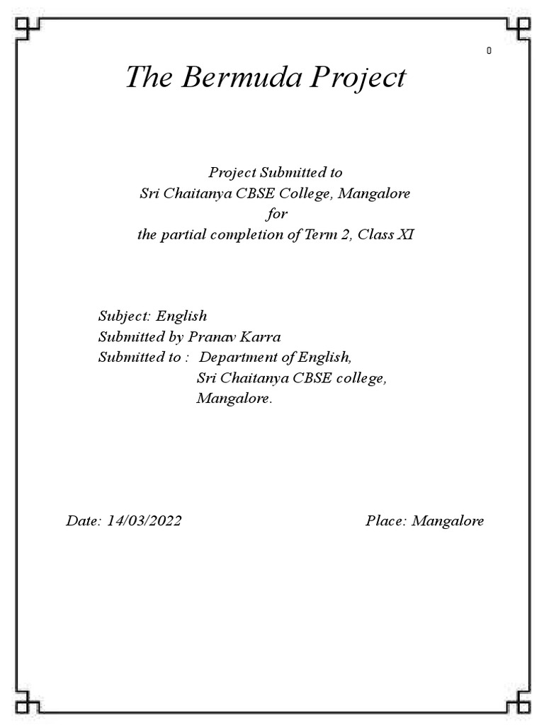 The Bermuda Project - Pranav | PDF