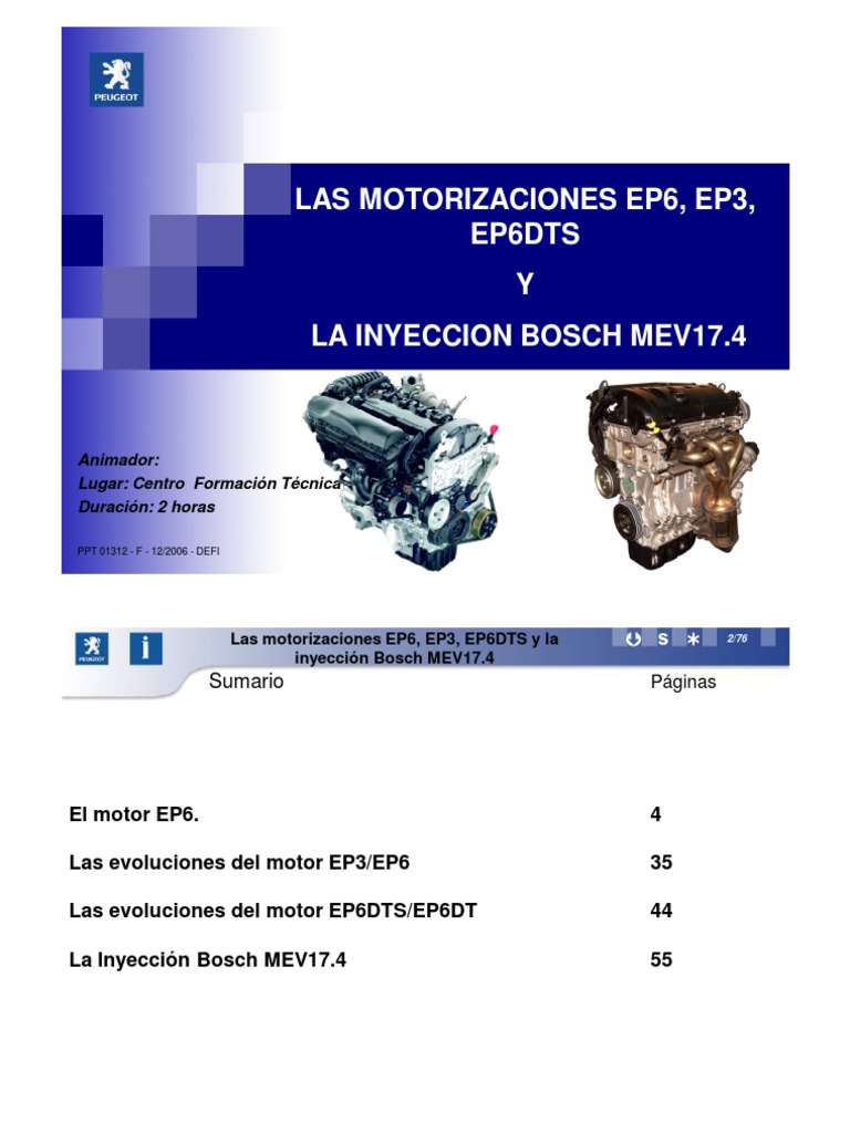 Peugeot THP Motores Ep6, Ep3, Ep6dts y La Inyeccion Bosch Mev17.4 ...