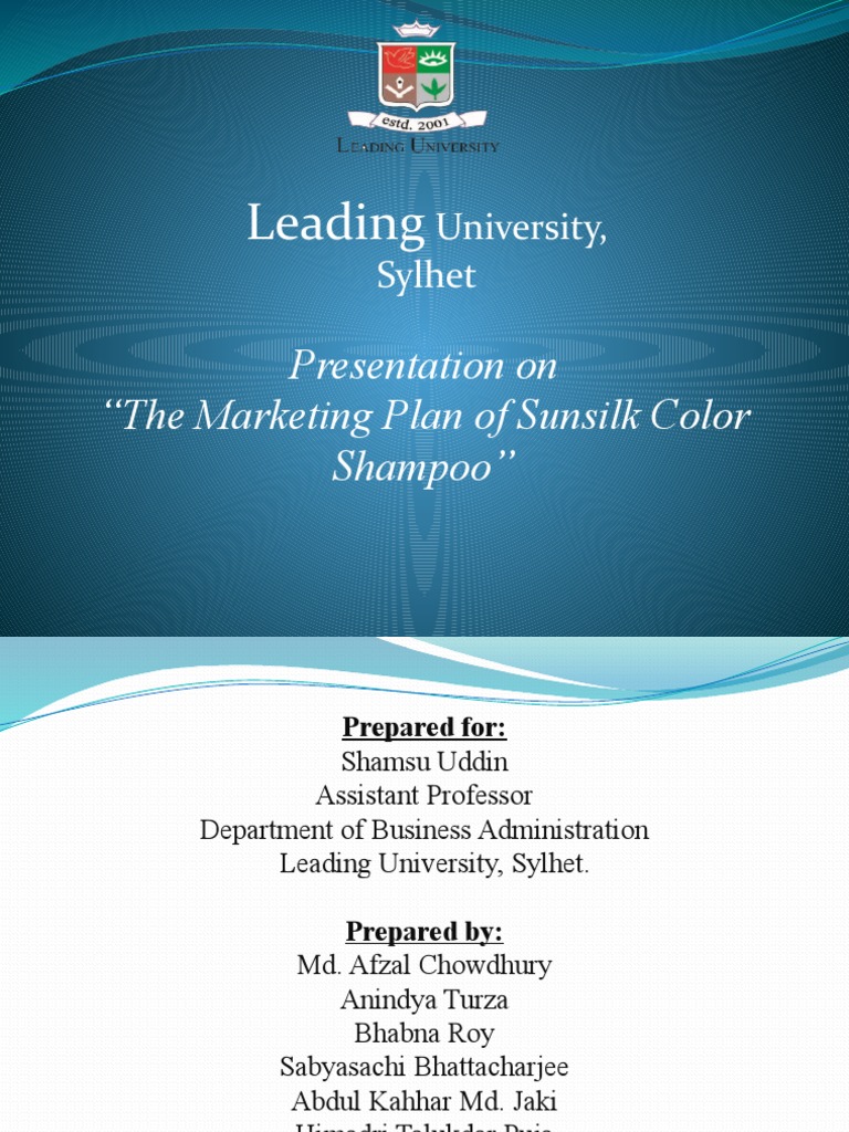 Dokumen - Tips Marketing Plan of Sunsilk Color Shampoo | PDF ...