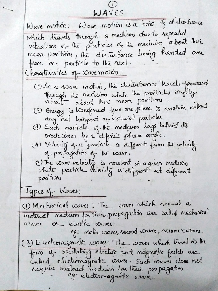 Class Xi Physics-Waves | PDF