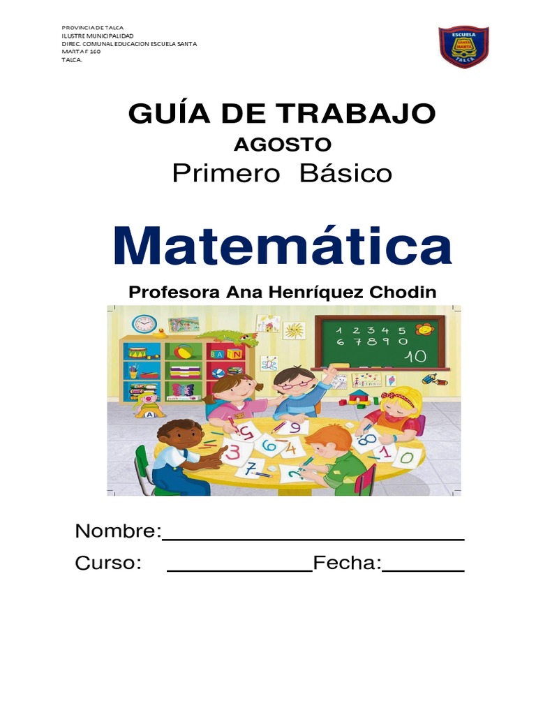 Guía de Trabajo Matemáticas - 1° Básico | PDF | Aprendizaje | Ciencia ...