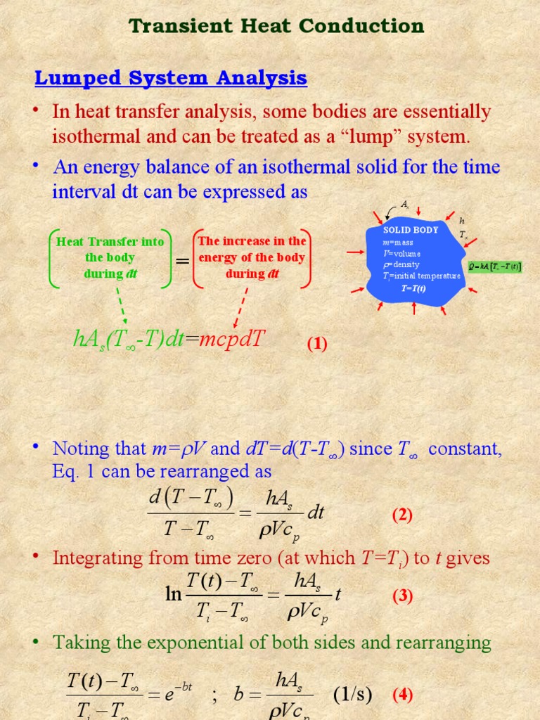 Transient Heat Conduction | PDF | Thermal Conduction | Heat Transfer