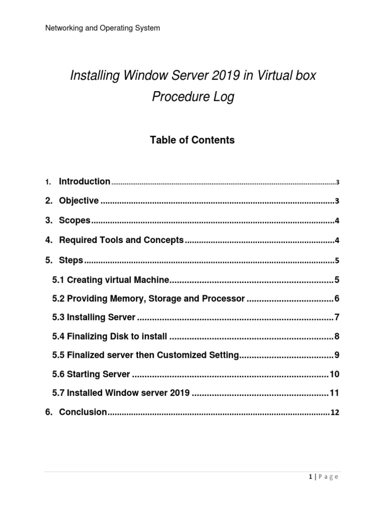 Installing Window Server 2019 in Virtual Box | PDF | Operating System | Virtualization