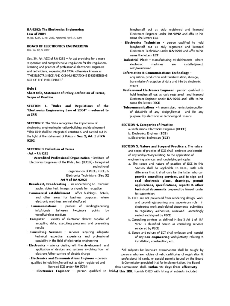 Ra9292 Summary | PDF | Licensure | Test (Assessment)