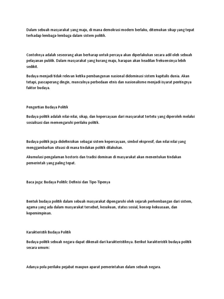 Budaya Politik | PDF | Politik