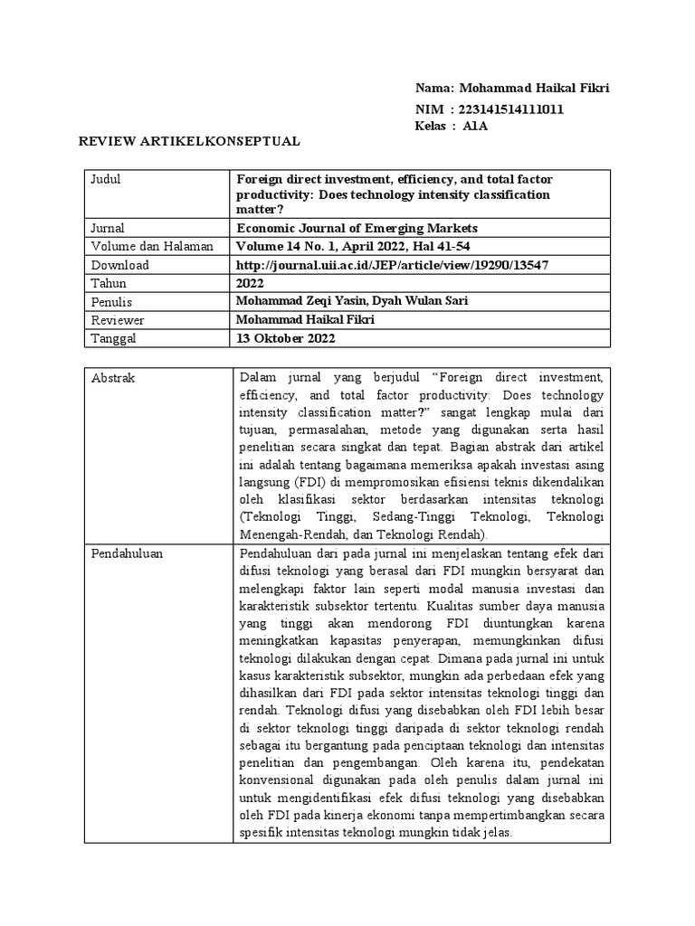 Mohammad Haikal Fikri Salinan | PDF | Bisnis