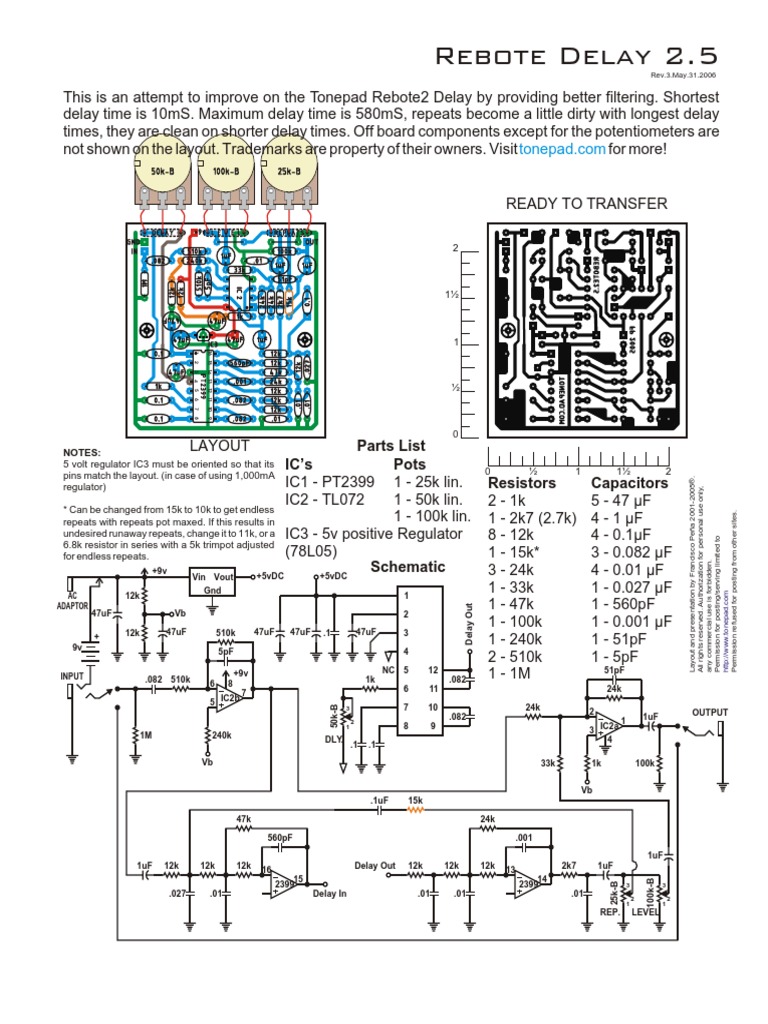 Tonepad Rebotedelay25 | PDF | Electrical Components | Components
