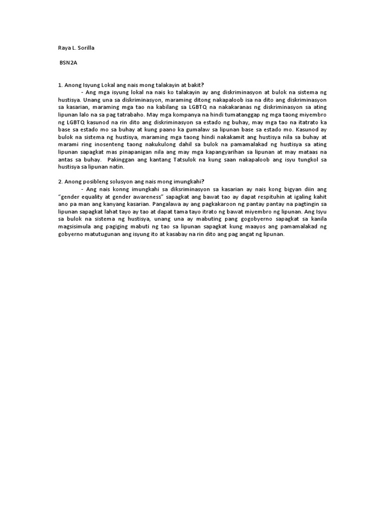 Isyu Sa Lipunan | PDF