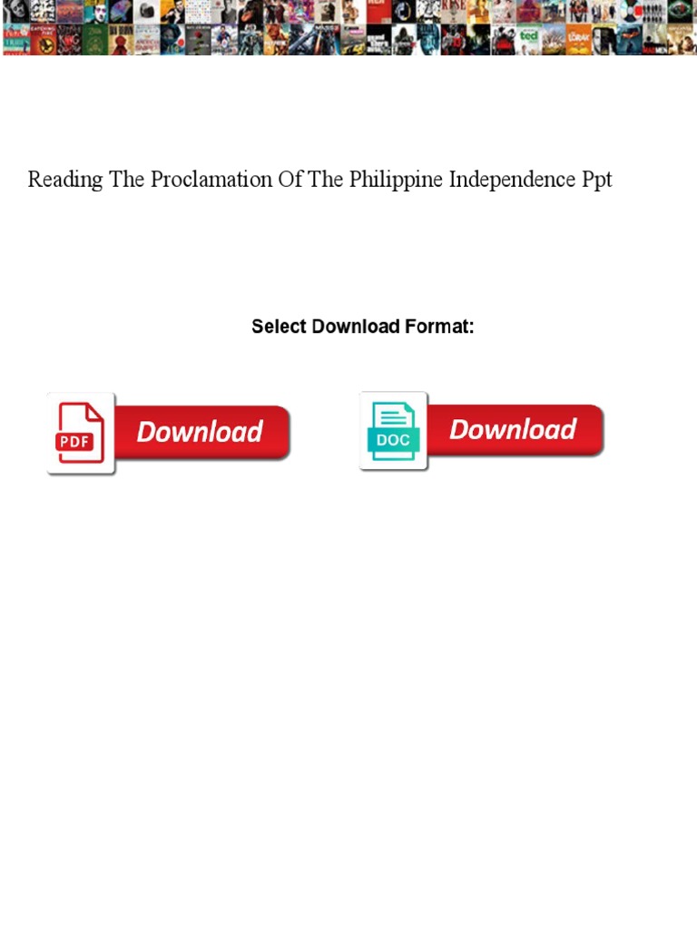 Reading The Proclamation of The Philippine Independence | PDF ...