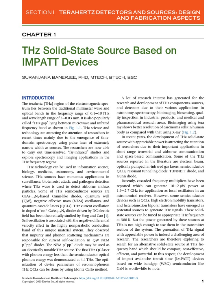 Chapter 1 - THZ Solid-State Source Based On IMPATT Devices | PDF ...