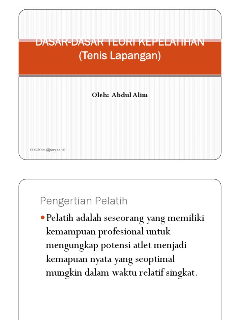Dasar Dasar+Teori+Kepelatihan | PDF | Karier & Perkembangan