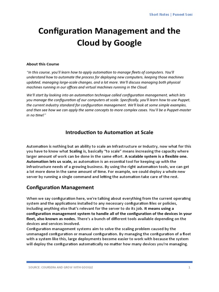Configuration Management and Puppets | PDF | Cloud Computing | Computer ...