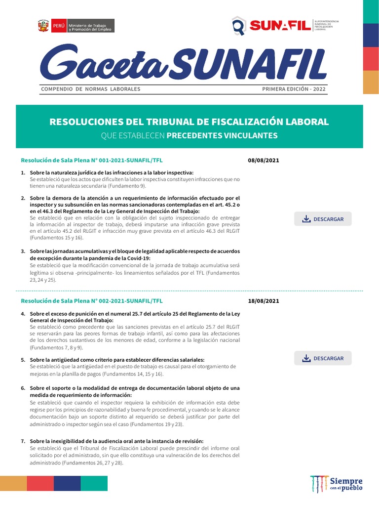 Gaceta SUNAFIL PDF | PDF | Gobierno | Justicia