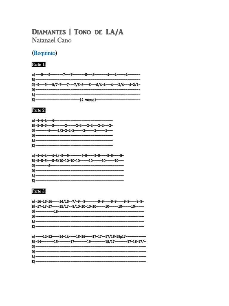 Diamantes (Requinto y Acordes) | PDF