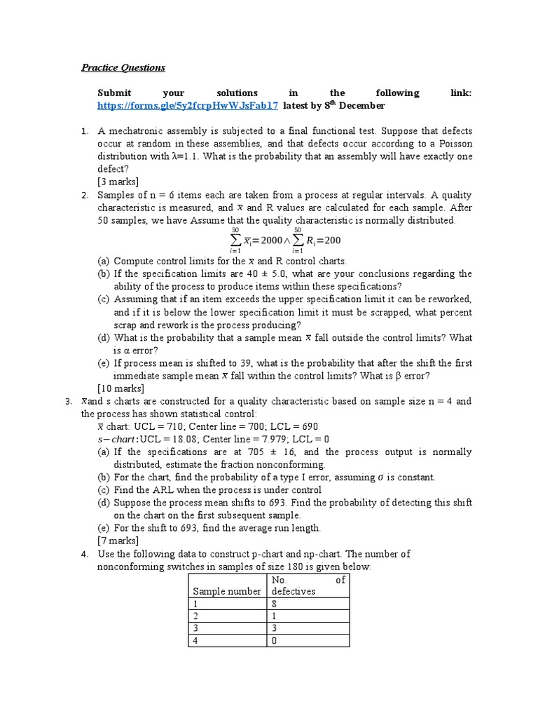 Practice Questions | Download Free PDF | Sampling (Statistics) | Mean
