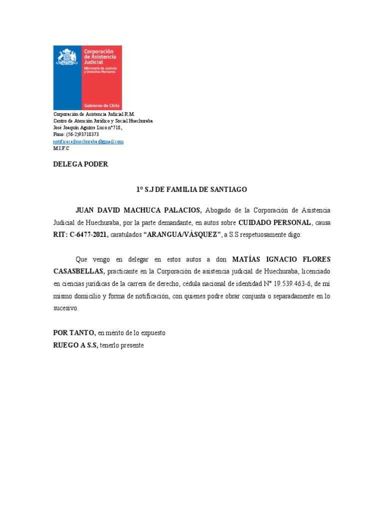 Delega Poder Matias Flores | PDF | Derecho