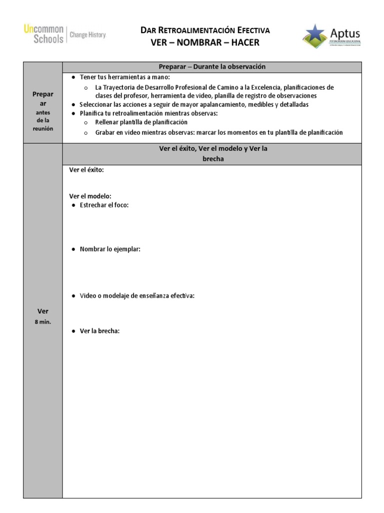Plantilla - Dar Retroalimentación Efectiva | PDF