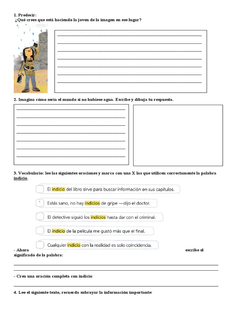 Guia Comprensión Lectora La Ciudad Junto Al Mar, Repaso | PDF | Lluvia