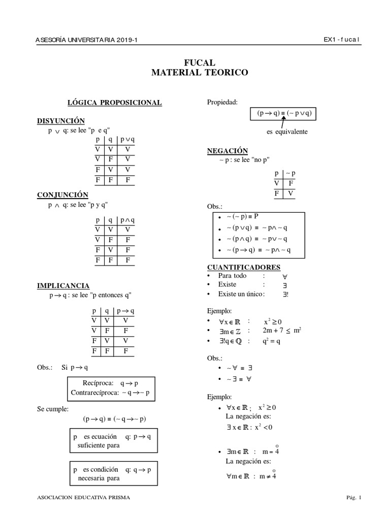 FUCAL | PDF | Lógica | Conceptos matemáticos