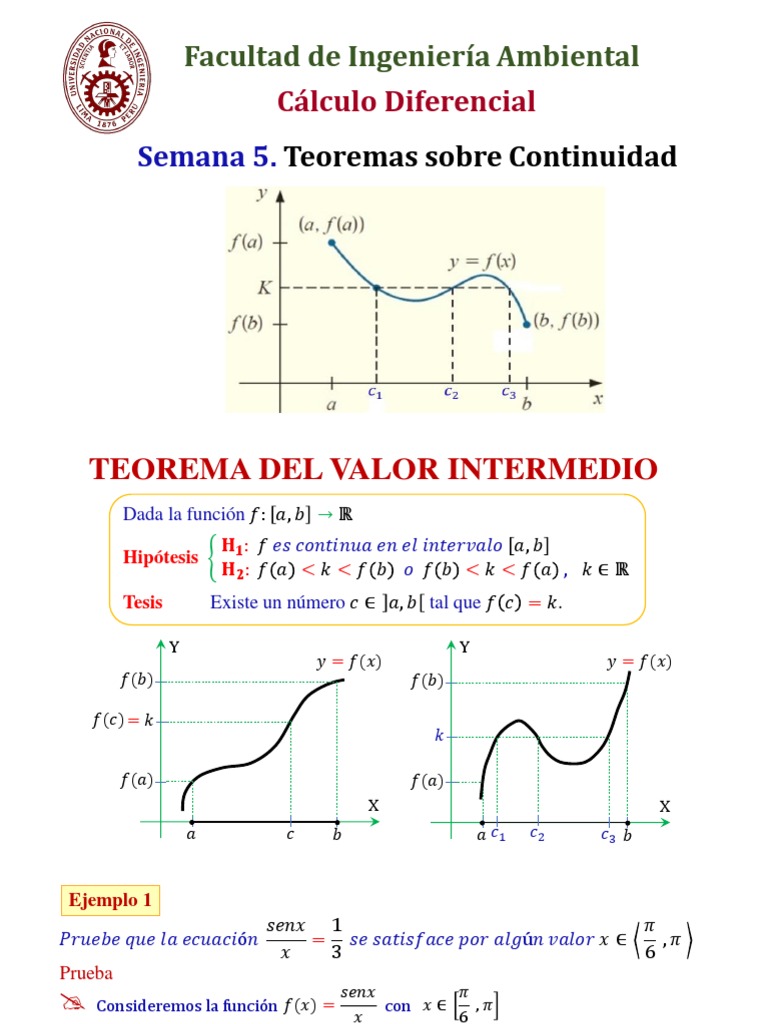 Semana 5. Teoremas de Continuidad | PDF | Intervalo (Matemáticas) | Entero