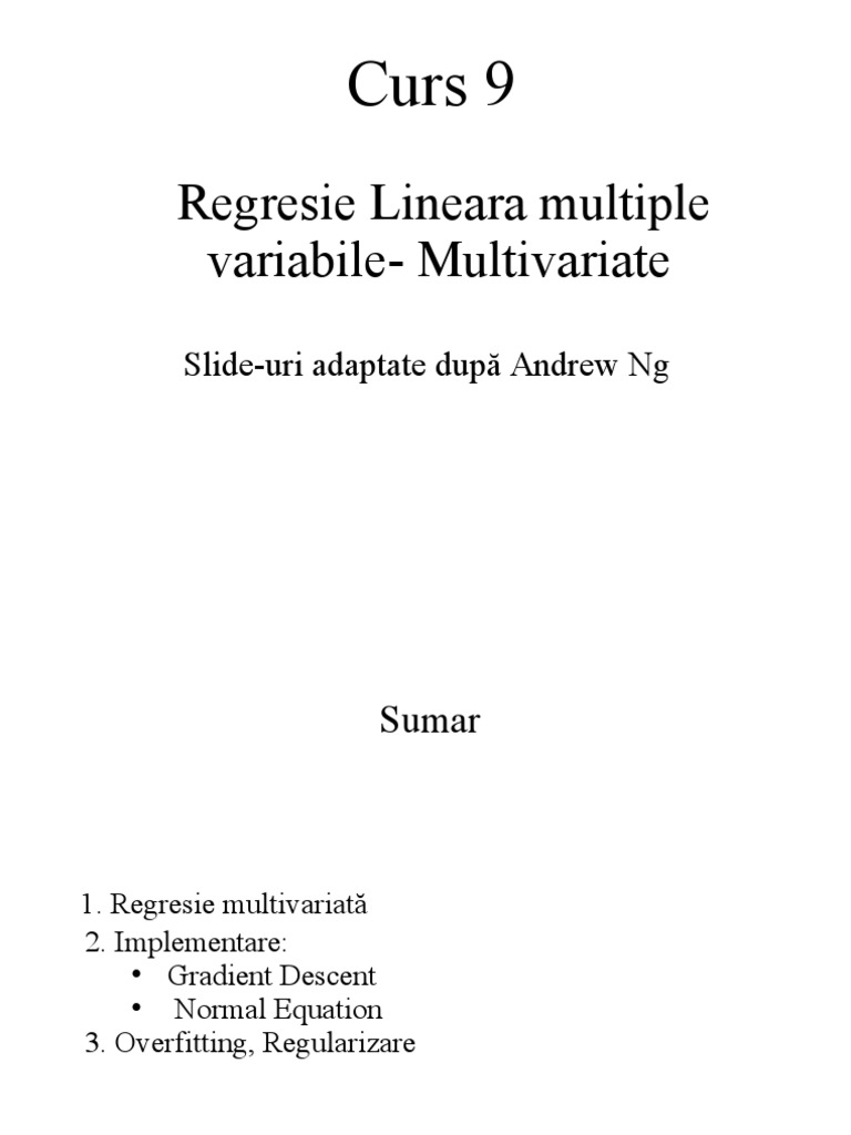 Curs 9 Reg Lineara 2 | PDF