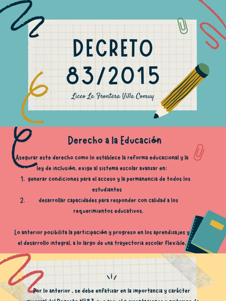 Presentación Decreto 83 | PDF | Plan de estudios | Método de enseñanza