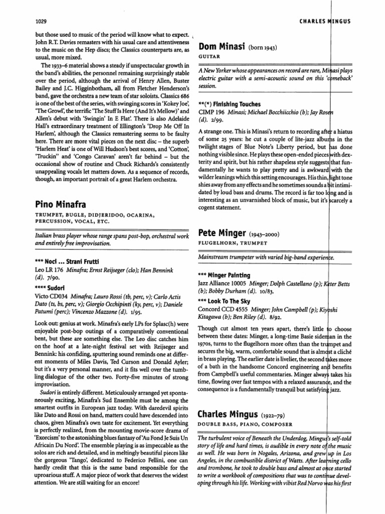 Charles Mingus - Penguin Jazz 5th | PDF | Jazz | American Jazz Musicians