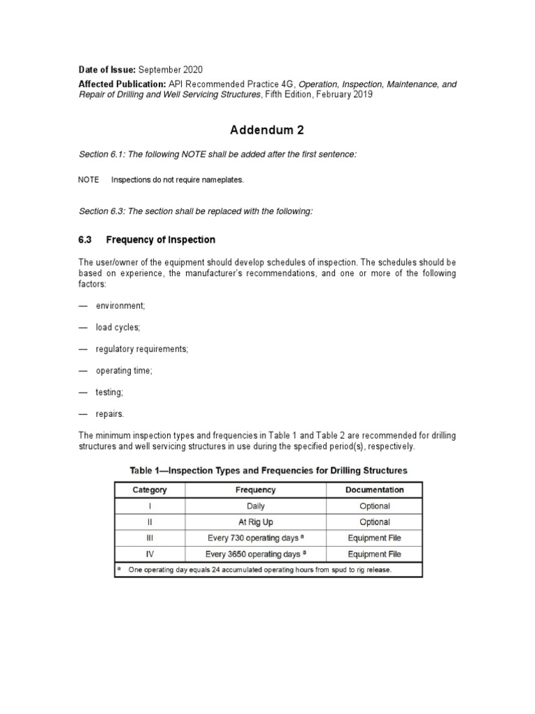 API 4G - E5 Addendum 2 | PDF