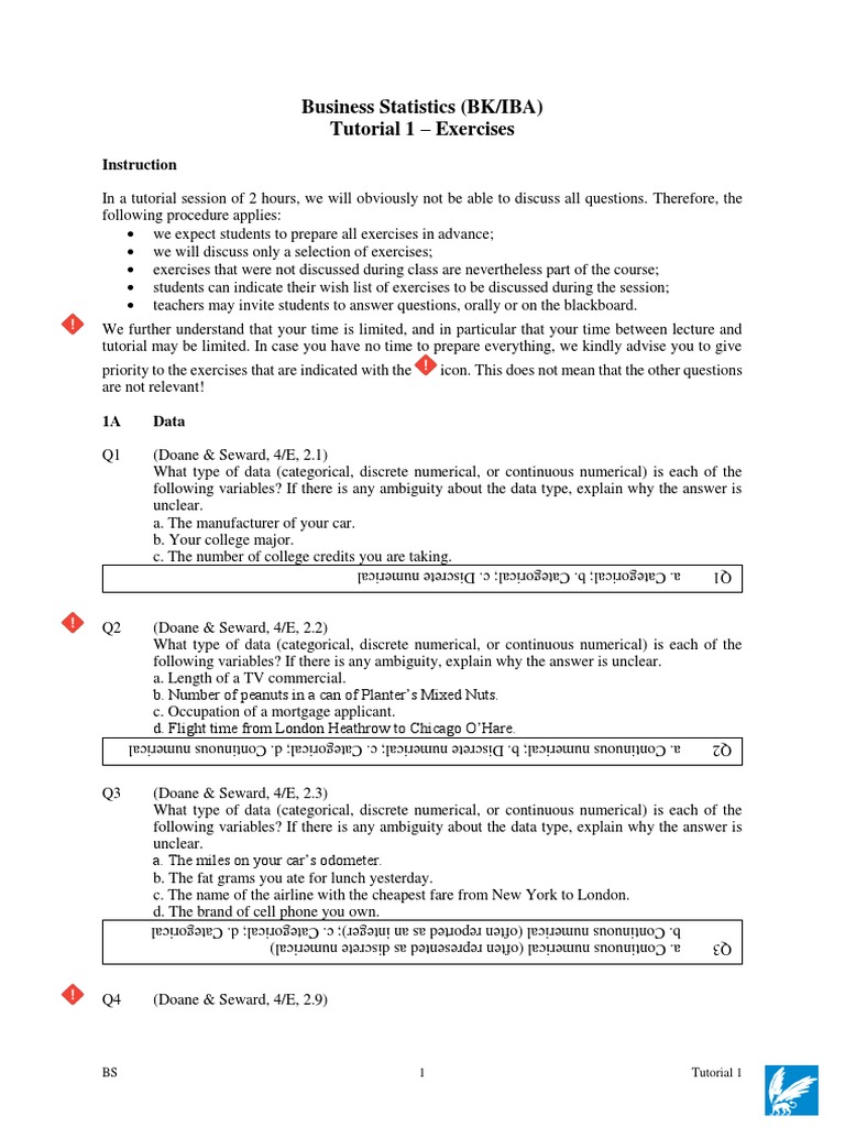 Summarizing Key Concepts in Business Statistics: Measurement Scales ...