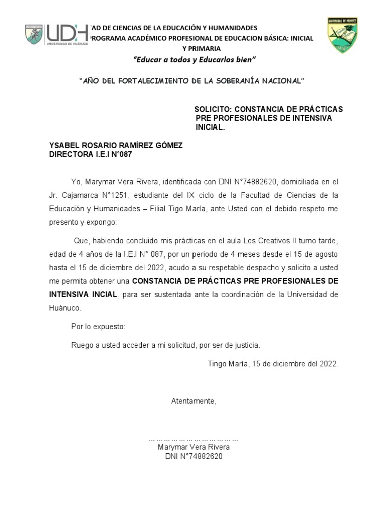 Solicitud de Practicas | PDF