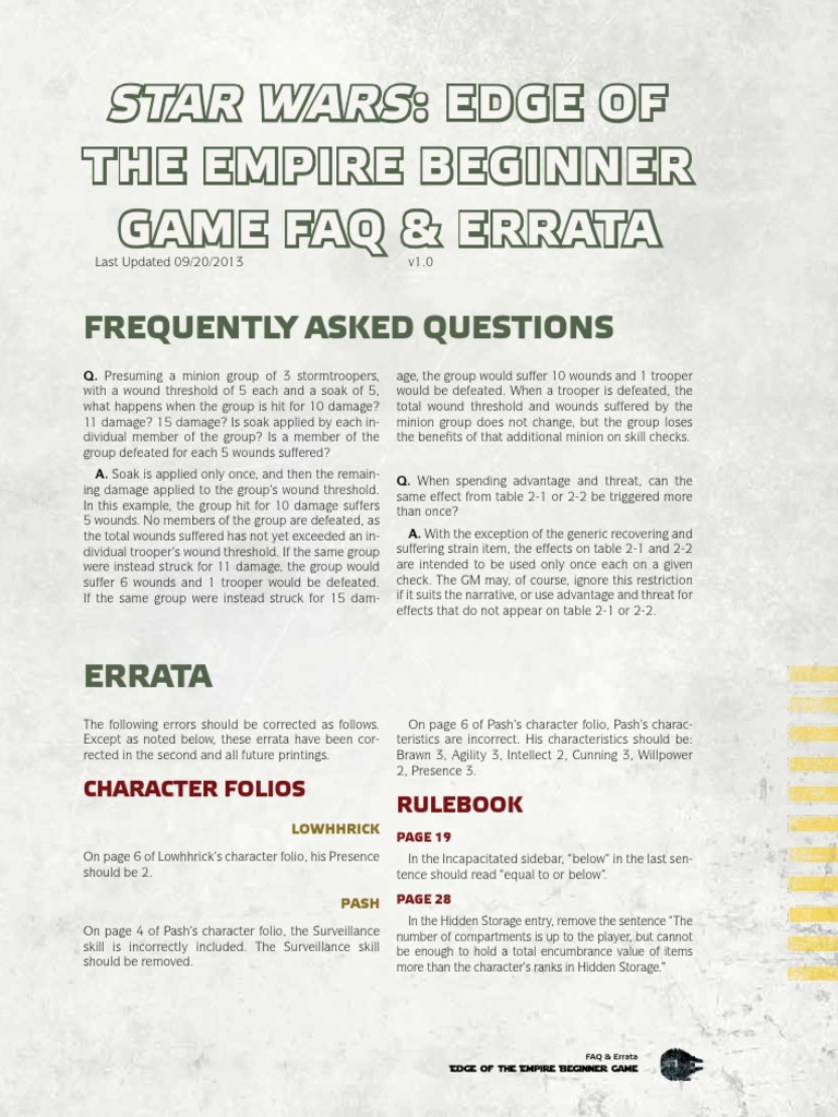Edge Of The Empire Swe01 Beginner Game Faq V1 0 Pdf
