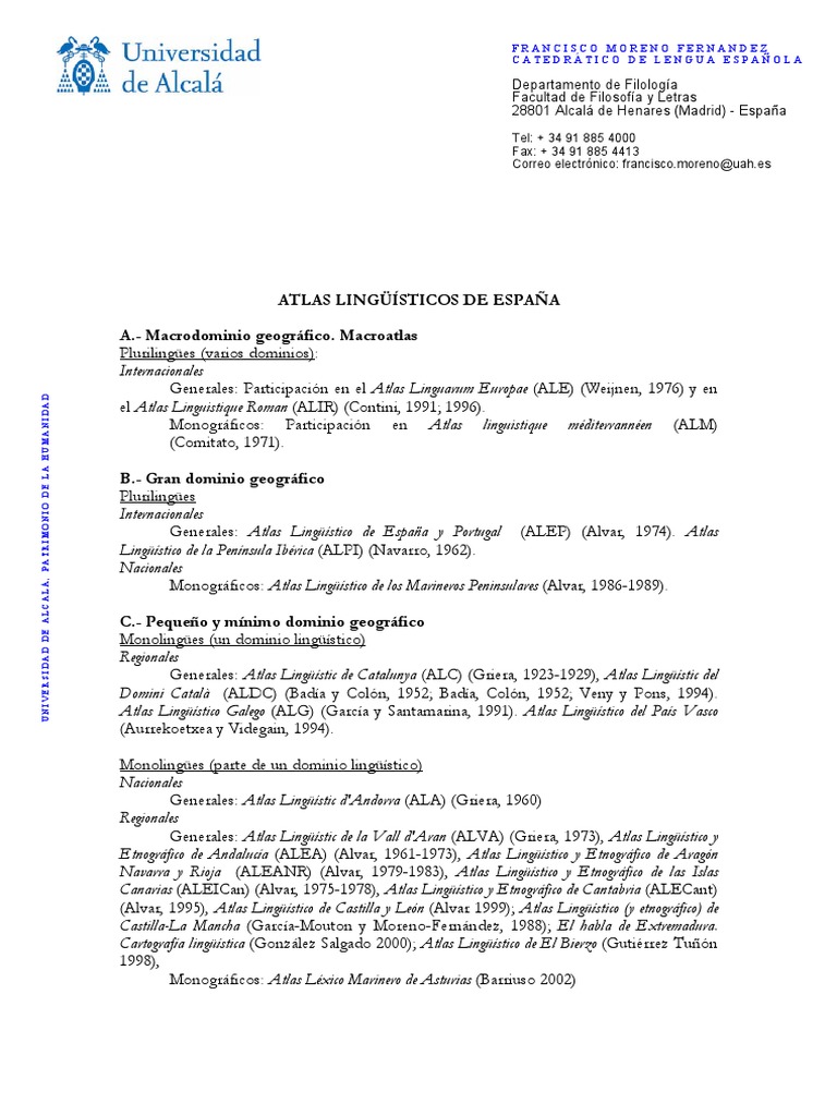 Art. - Ling - Clasificación de Atlas Lingüísticos E-A | PDF | Lingüística | Comunicación humana