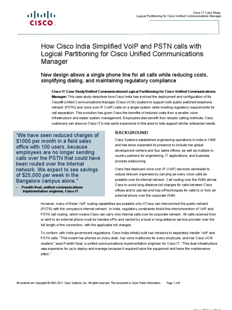 How Cisco India Simplified VoIP and PSTN Calls With Logical ...