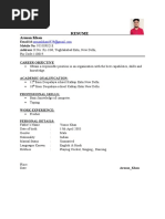 Resume Format for 12th Pass Fresher | PDF