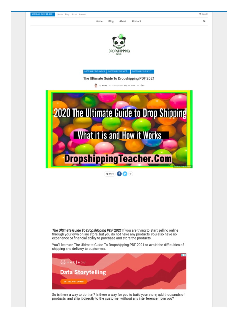 Dropshippingteacher Com The Ultimate Guide To Dropshipping PDF 2021 ...