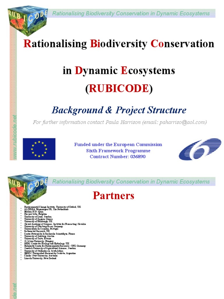 RUBICODE Background Structure | PDF | Ecosystem Services | Biodiversity