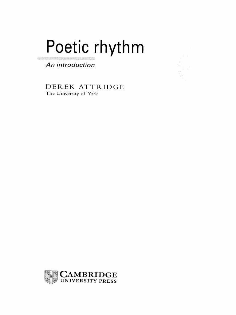 Poetic Rhythm An Introduction | PDF | Poetry | Metre (Poetry)