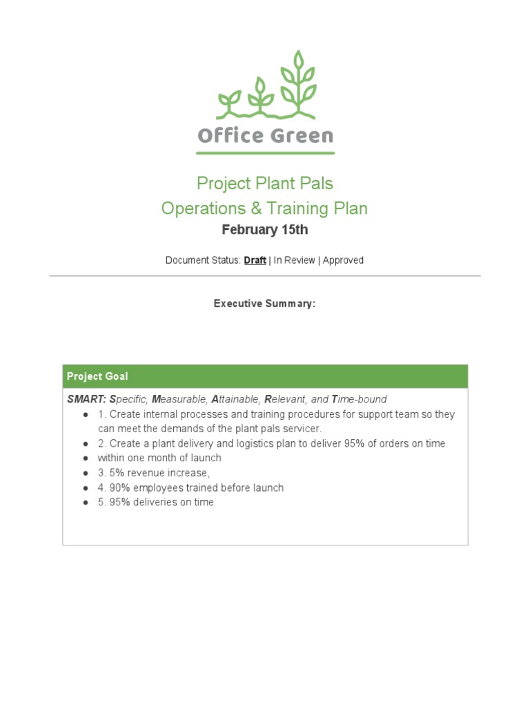 Office Green Project Charter | PDF | Business