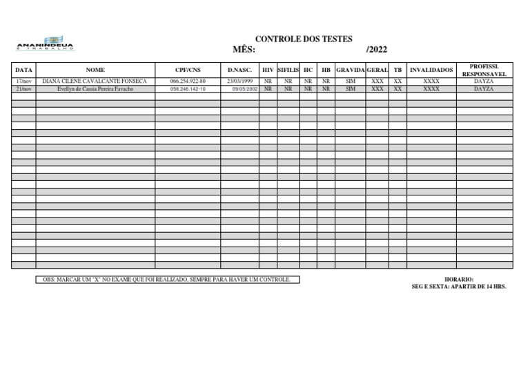 Controle Teste Rapido | PDF