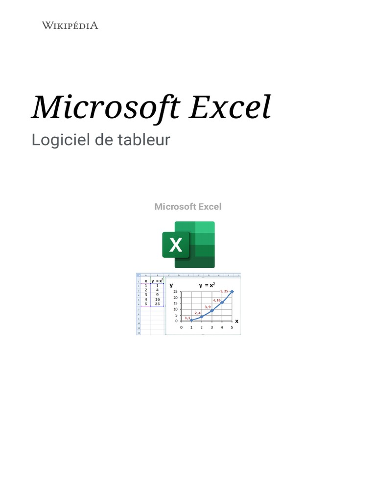Historique et fonctionnalités d'Excel | PDF | Microsoft Excel ...