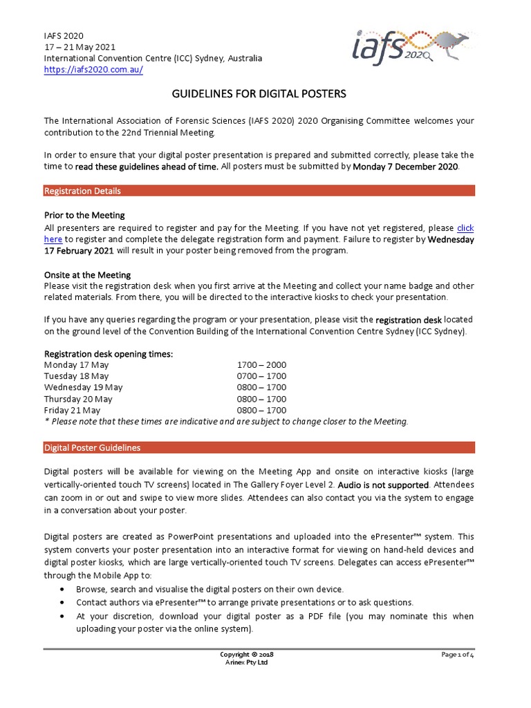 IAFS 2020 Digital Poster Presentation Guidelines - FINAL | PDF ...