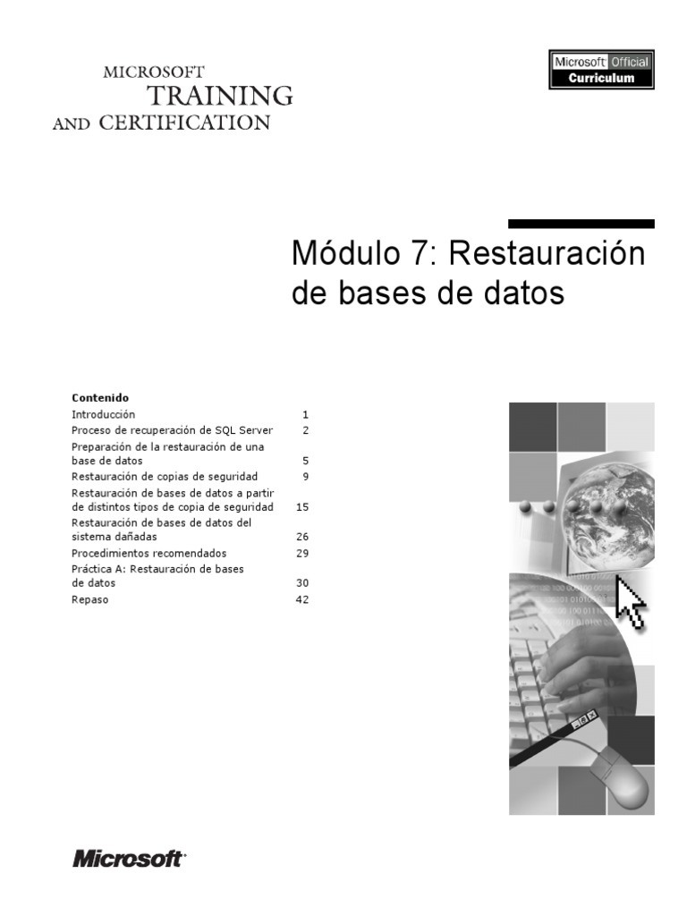Módulo 7: Restauración de Bases de Datos: Contenido | PDF | Servidor ...
