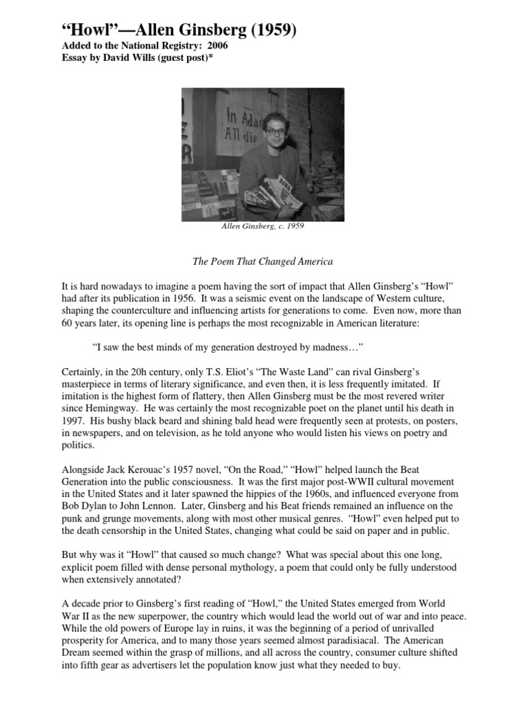 Howl Wills | PDF | Allen Ginsberg | Beat Generation