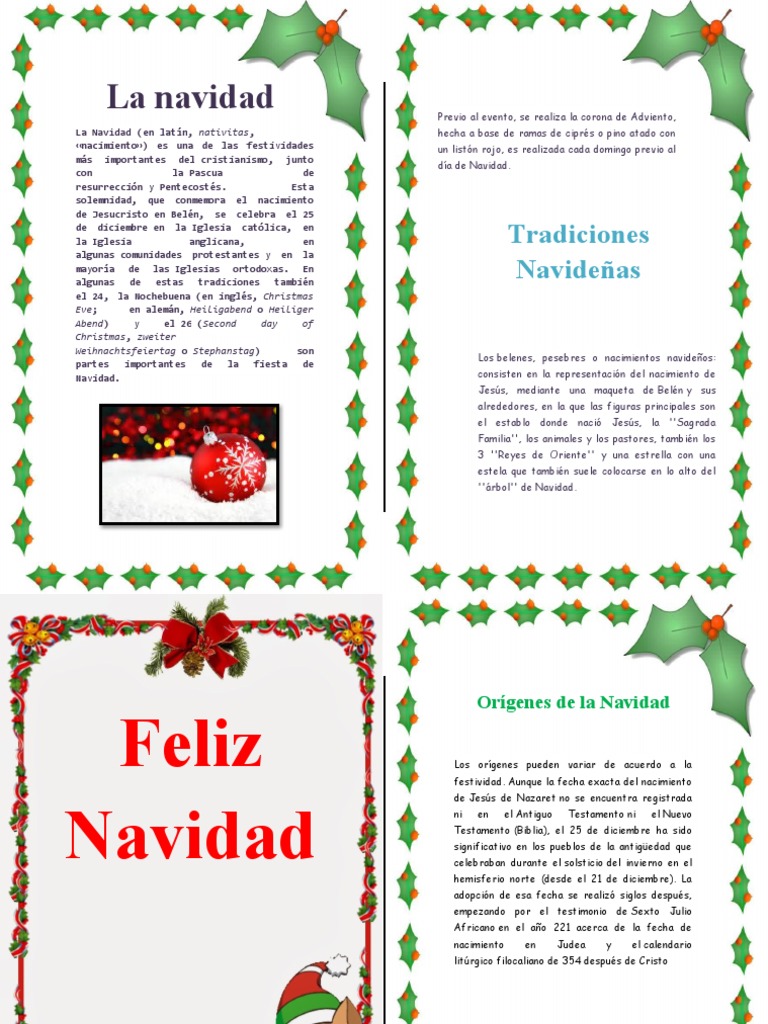Tríptico sobre la Navidad para Niños | PDF | Navidad | Fiestas ...