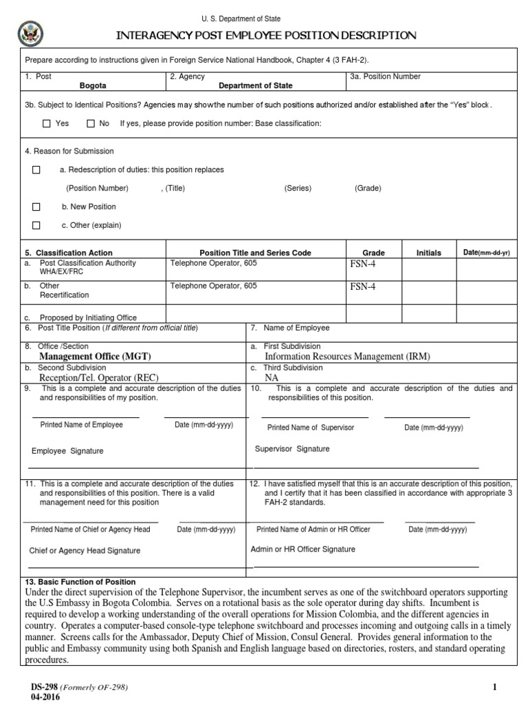 Telephone Operator Position Description | PDF | Emergency | Travel Visa
